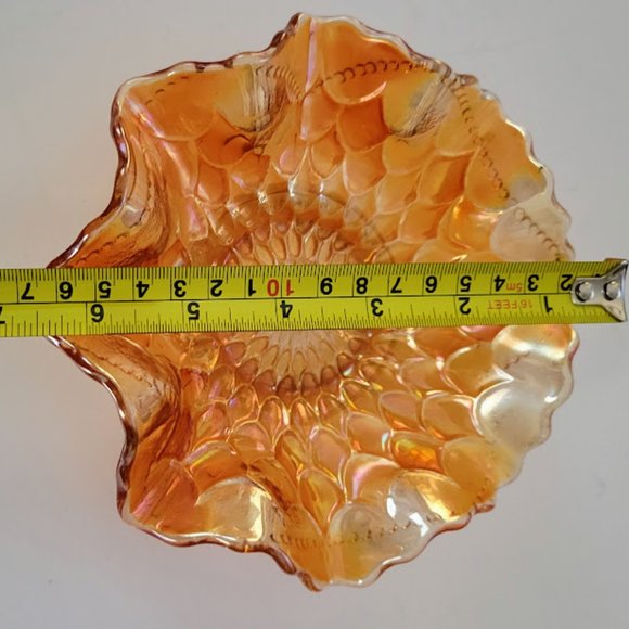Art | Antique Dugan Fish Scales Marigold Carnival Glass Bowl | Poshmark